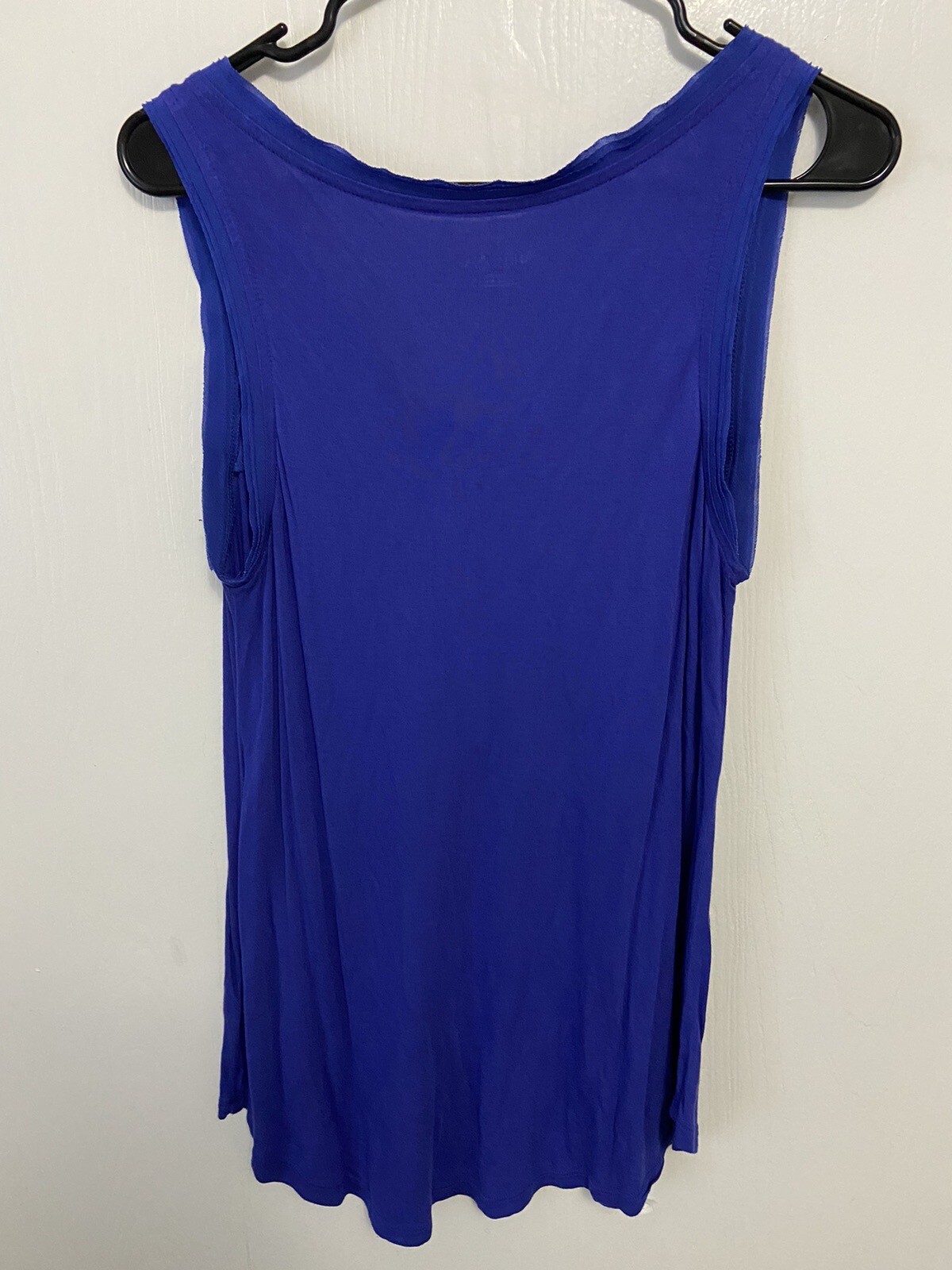 Merona Tank Top Womens Size Large Rayon Blue Sleeveless V Neck Button ...