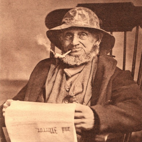 Vintage 1910s Uncle Billy Old Sailor Smoking Pipe Reading Newspaper ...