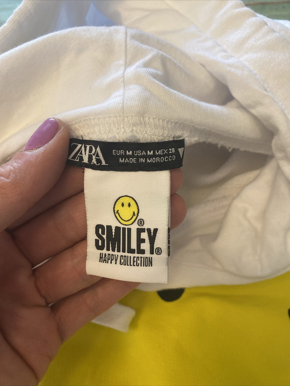 Zara Smiley Happy Collection Woman’s Hoodie White Medium Cotton | eBay