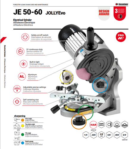 Tecomec EVO Chainsaw Saw Chain Bench Grinder Sharpener Oregon 410-120 ...