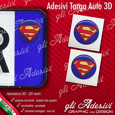 2 Stickers 3D Resin Coated Plate Car Motorcycle SUPERMAN | eBay