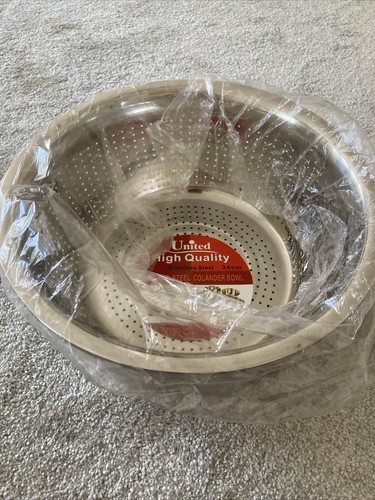 Large Stainless Steel Colander 34cm Dia. | eBay UK