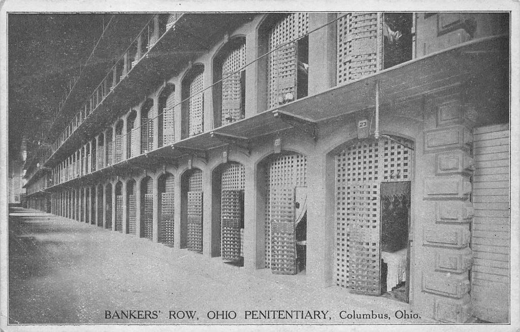 BANKER'S ROW OHIO PENITENTIARY COLUMBUS OHIO JAIL PRISON POSTCARD (c ...