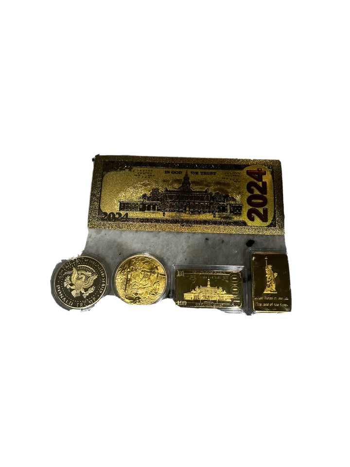 RARE Donald trump 24 K gold Plated coins And 24k gold Plated 2024 Money ...