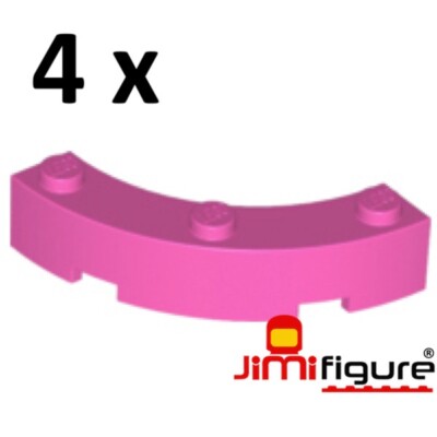 NEW 4 x LEGO Brick Round 4x4 Macaroni Corner Dark Pink 48092 Genuine ...