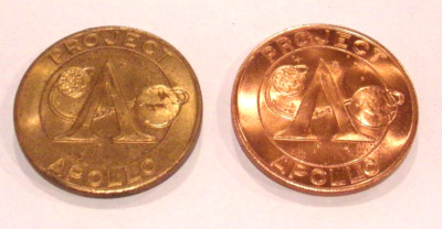Project Apollo 11 1st Man on the Moon Brass and Copper Coins July 20th ...