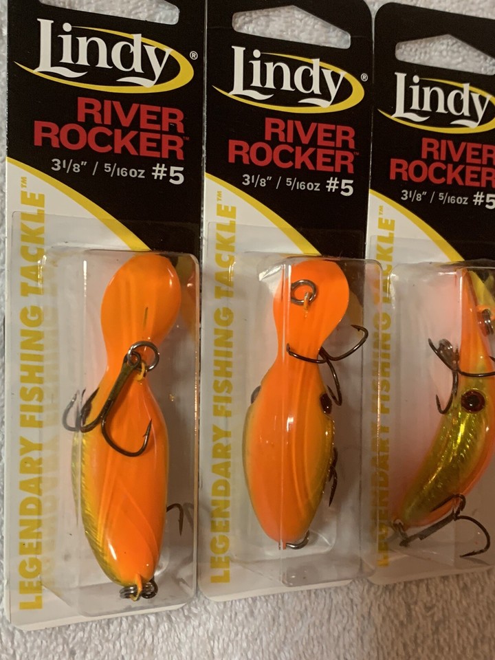 (LOT OF 3) LINDY RIVER ROCKER #5 3-1/8" 5/16oz. ORANGEADE NIP | eBay