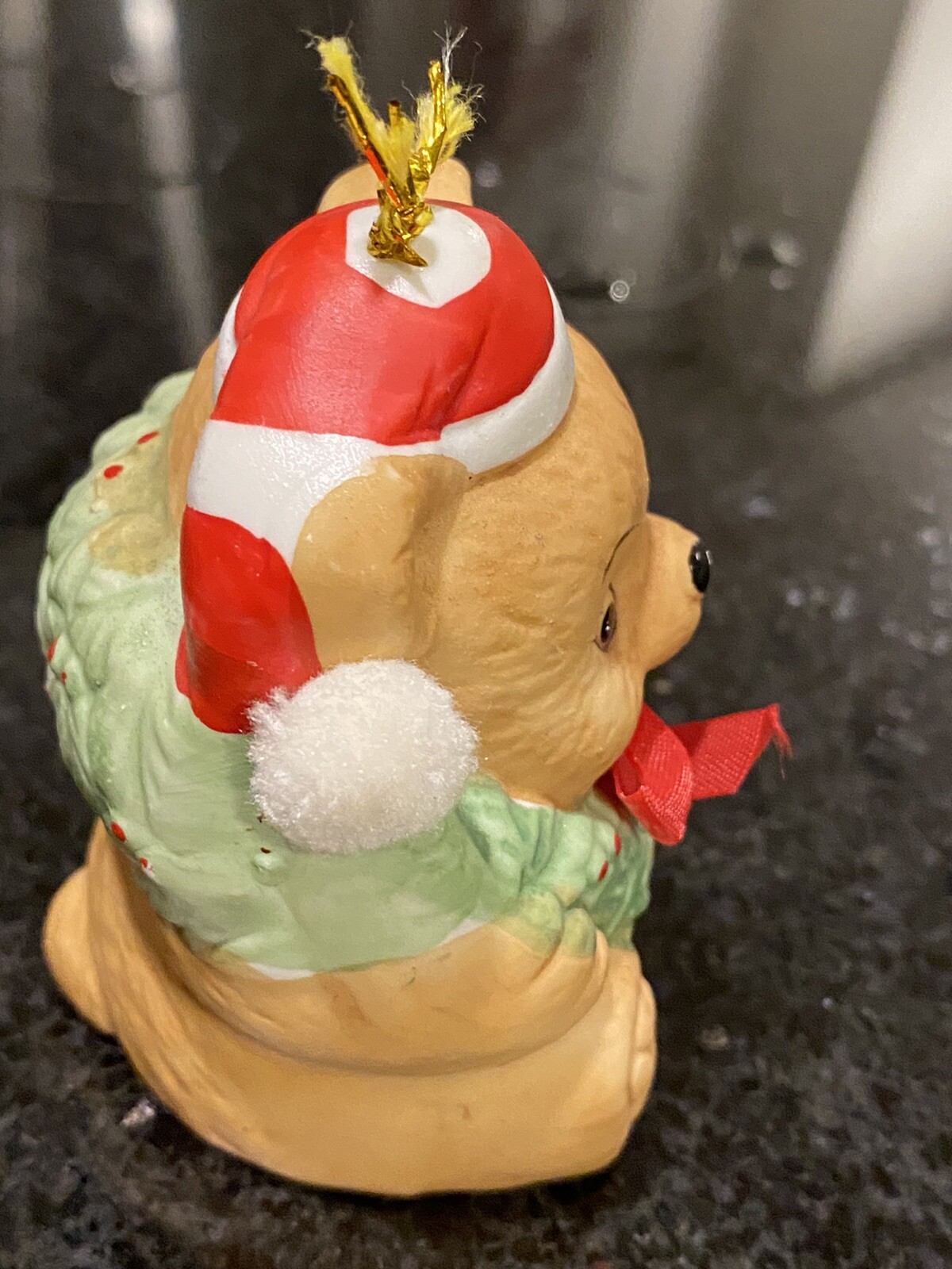 Vintage Giftco Inc. Bisque Porcelain Bear Bells Christmas Tree Ornament ...