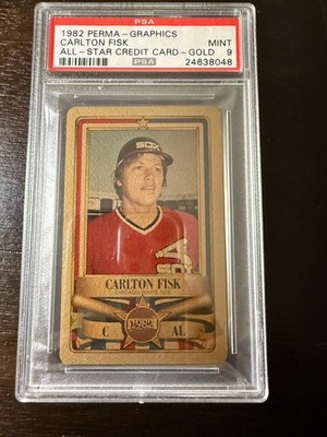 1982 Perma-Graphics Credit Card Gold Carlton Fisk PSA 9 MINT Chicago ...