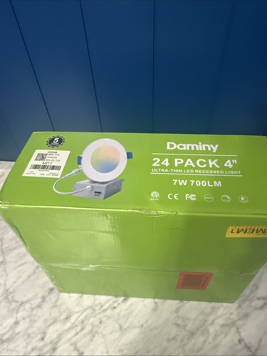 DAMINY 24pk 4” LED Recessed Lighting with Junction Box, 5CCT Ultra-Thin ...