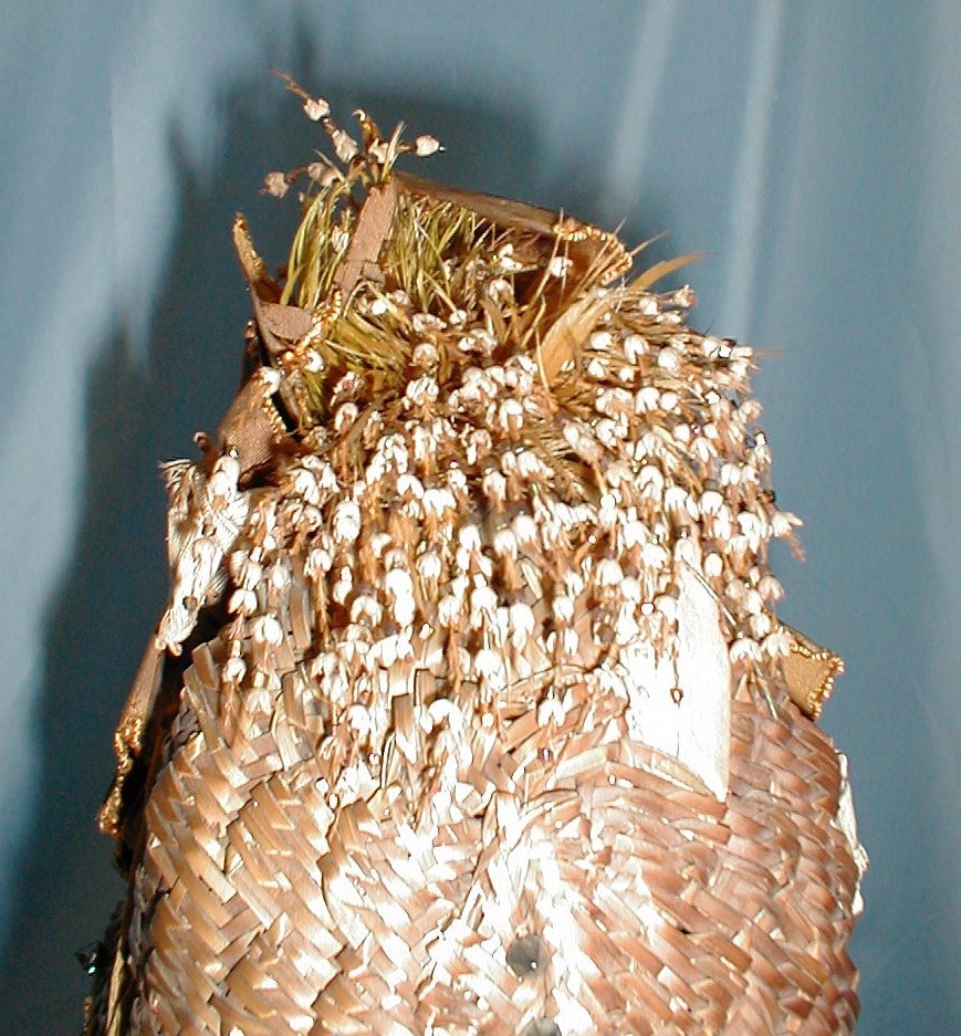 Delightful Antique Straw Hat Victorian 1880 Ribbon and Beaded Floral ...