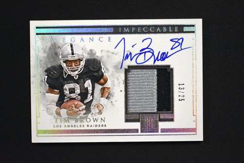 Tim Brown 2019 Panini Impeccable Elegance Patch Autograph Signature /25 ...