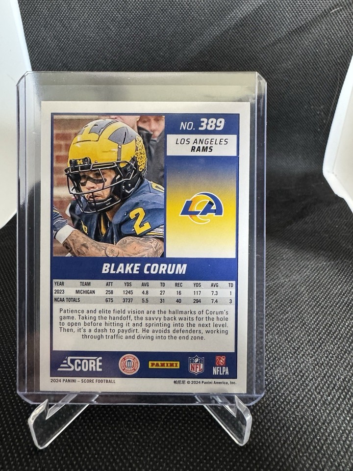 Blake Corum RC 2024 Panini Score #389 Los Angeles Rams Rookie | eBay