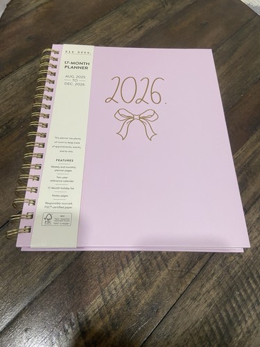RAE DUNN 2026 - Weekly / Monthly Planner Pink Bow - 17 Month Aug 25 ...