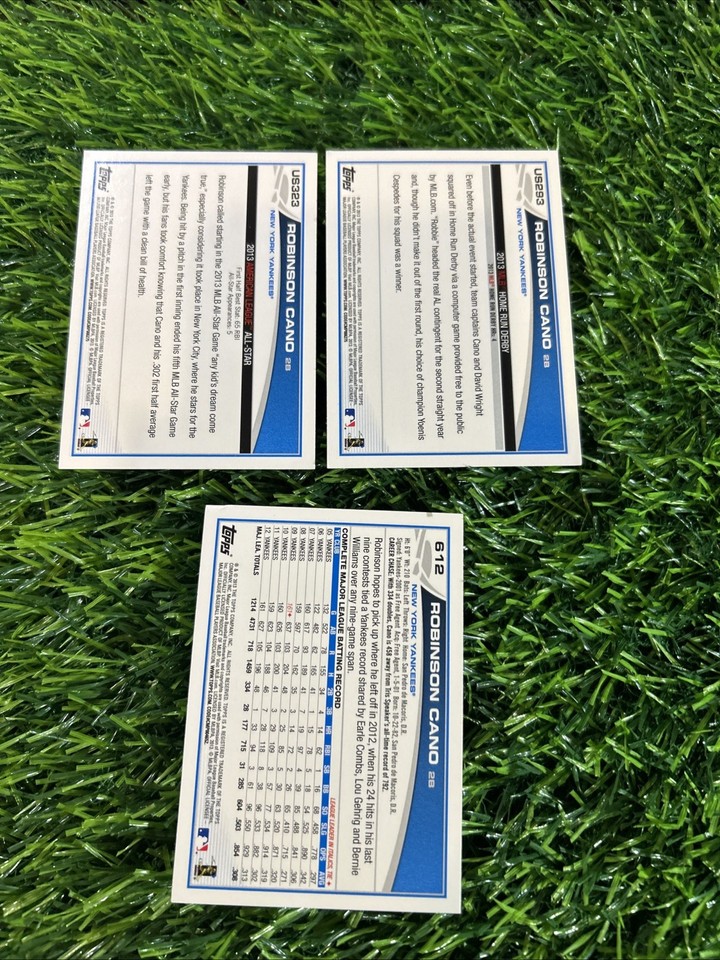 Lot 3 Robinson Cano New York Yankees Baseball Cards 2013 Topps A86 | eBay