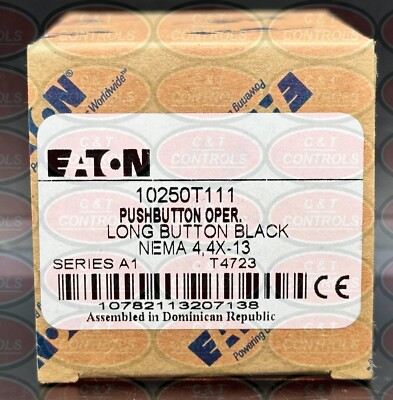 Eaton 10250T111 30.5mm Momentary Ext Black Pushbutton New In Box USA ...