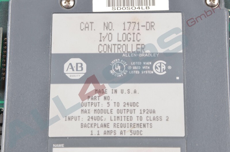 ALLEN BRADLEY I/O LOGIC CONTROLLER, 1771-DR | eBay.de
