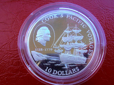 1992 Niue Large Proof Silver $10 Captain Cook/Sailing Ship | eBay