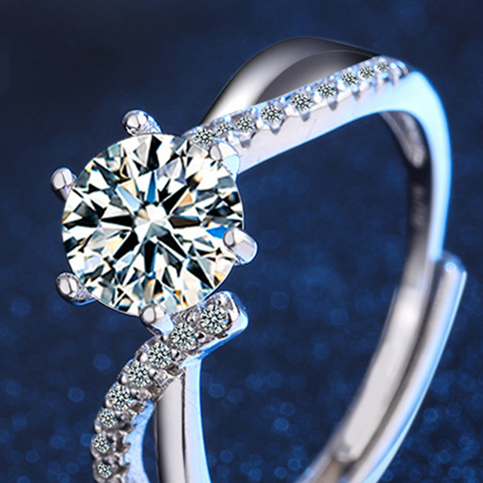 Women Ring Minimalist Gift Sparkling Rhinestone Ladies Wedding Ring ...