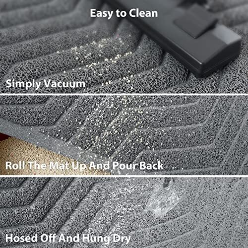 Cat Litter Box Mat Kitty Trapping Rug Urine-Resistant Scatter Control ...