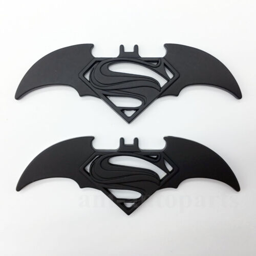 2x Black Metal Batman Vs Superman Dawn of Justice Emblem Car Badge ...