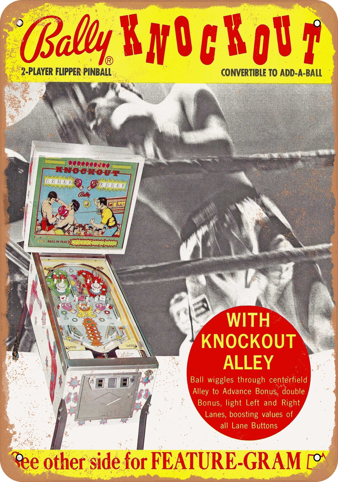 METAL SIGN - 1975 Bally Knockout Pinball Machines - Vintage Look | eBay
