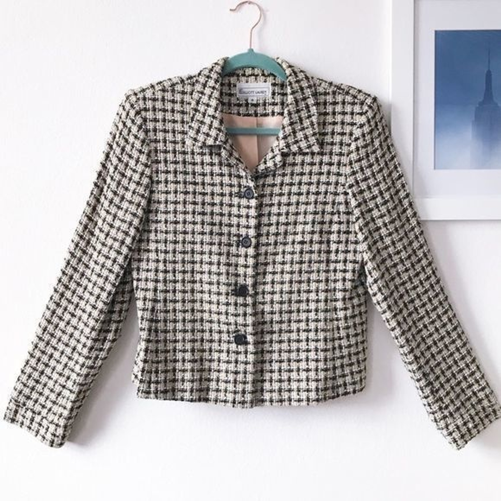 Vintage Tweed Suit Jacket Blazer Plaid Elliott Lauren… - Gem