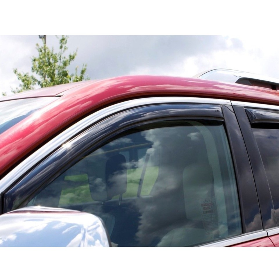 AVS Front & Rear In-Channel Smoked Window Ventvisor Deflectors for Edge ...