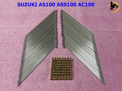 SUZUKI AS100 ASS100 AC100 FRONT & REAR SPOKE SET GOLD NIPPLES 72 PCS ...
