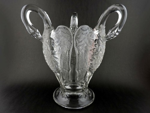 Antique Duncan and Miller Triple Swan Clear Glass Flower Vase | eBay