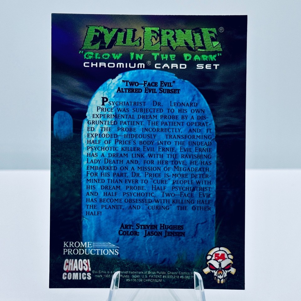 Evil Ernie Glow in the Dark Chromium Card #54 Two-Face Evil Chaos ...