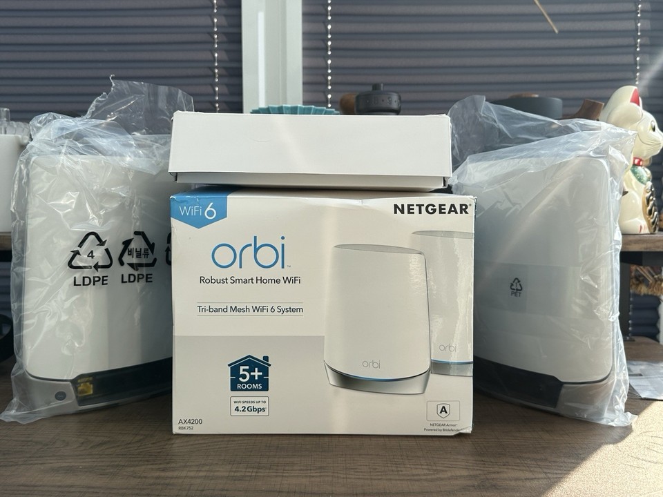 Netgear Orbi AX4200 Tri-band Mesh Wi-Fi 6 System (RBK752) Set of 2 ...