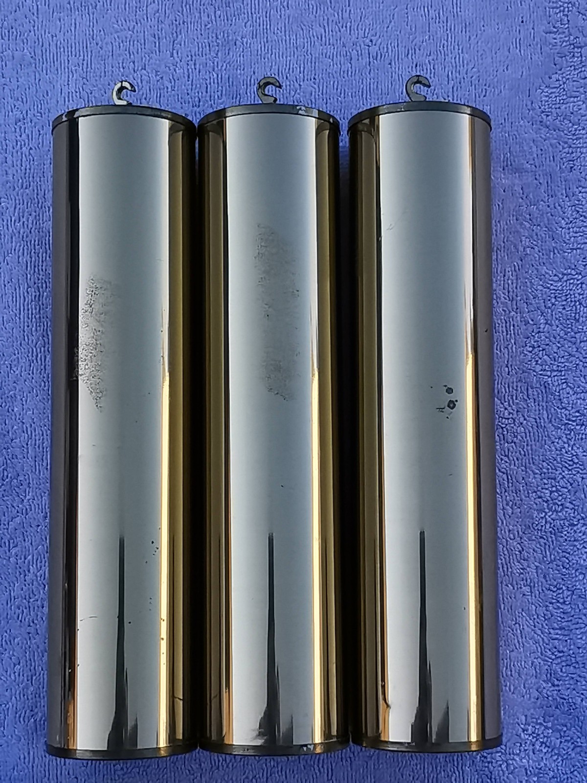 Lot Grandfather Clock Weight Set Shells With Inserts with open hooks ...