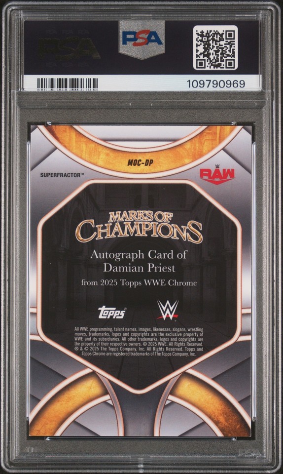 2025 Topps Chrome WWE Marks Of Champ Auto Damian Priest Superfractor 1/ ...