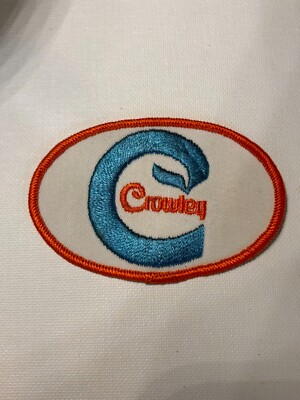 Vintage Crowley Logo Patch - Blue & Orange Embroidered Oval - Maritime ...