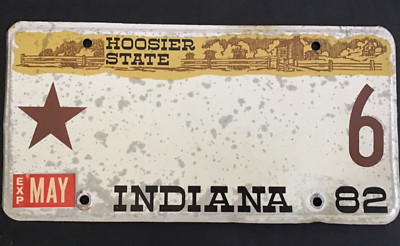 1982 Indiana Star 6 License Plate Tag political | eBay