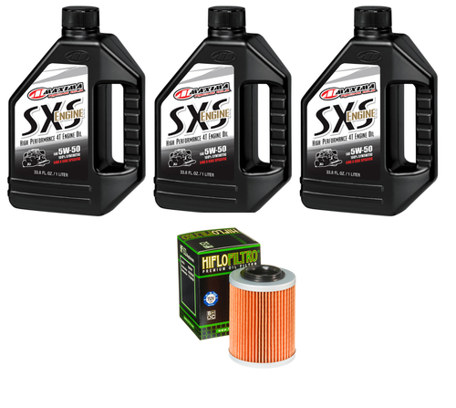 Oil Change Kit for Can Am BRP Maverick HD Full Service 3 Qt's & HiFlo ...
