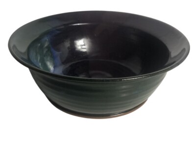 Ceramic Stoneware Mixing Bowl ~ 10” ~ Brown, Blue, Green ~ Signed J ...