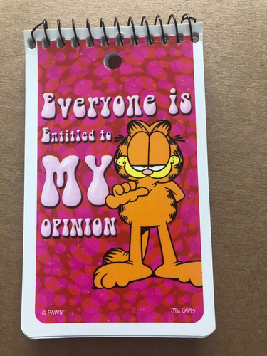 Vintage GARFIELD ODIE Mead Spiral Memo Book Notebook EVERYONE ENTITLED ...