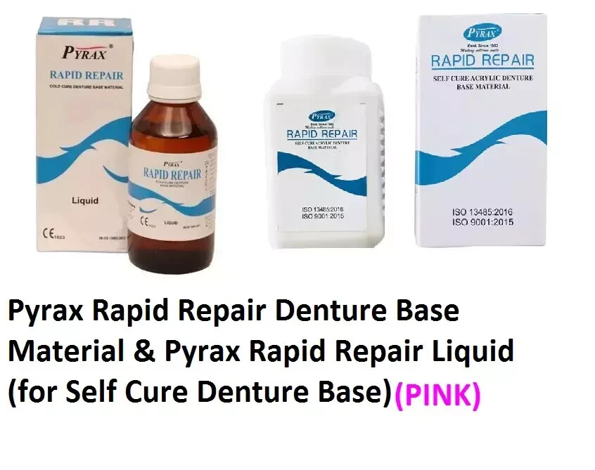 Dental Rapid Repair Self Cure Liquid 100ml & Powder 100gm (Pink) FREE ...