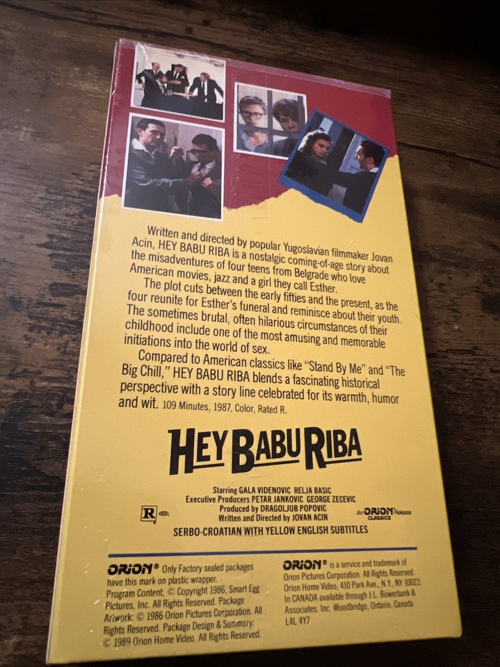 Hey Babu Riba (VHS, 1989). Open w/ Original Wrap Watermarks Orion ...