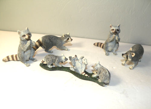 Schleich RACCOON FAMILY Adult Baby Animal Figures 2009 Retired 14604 ...