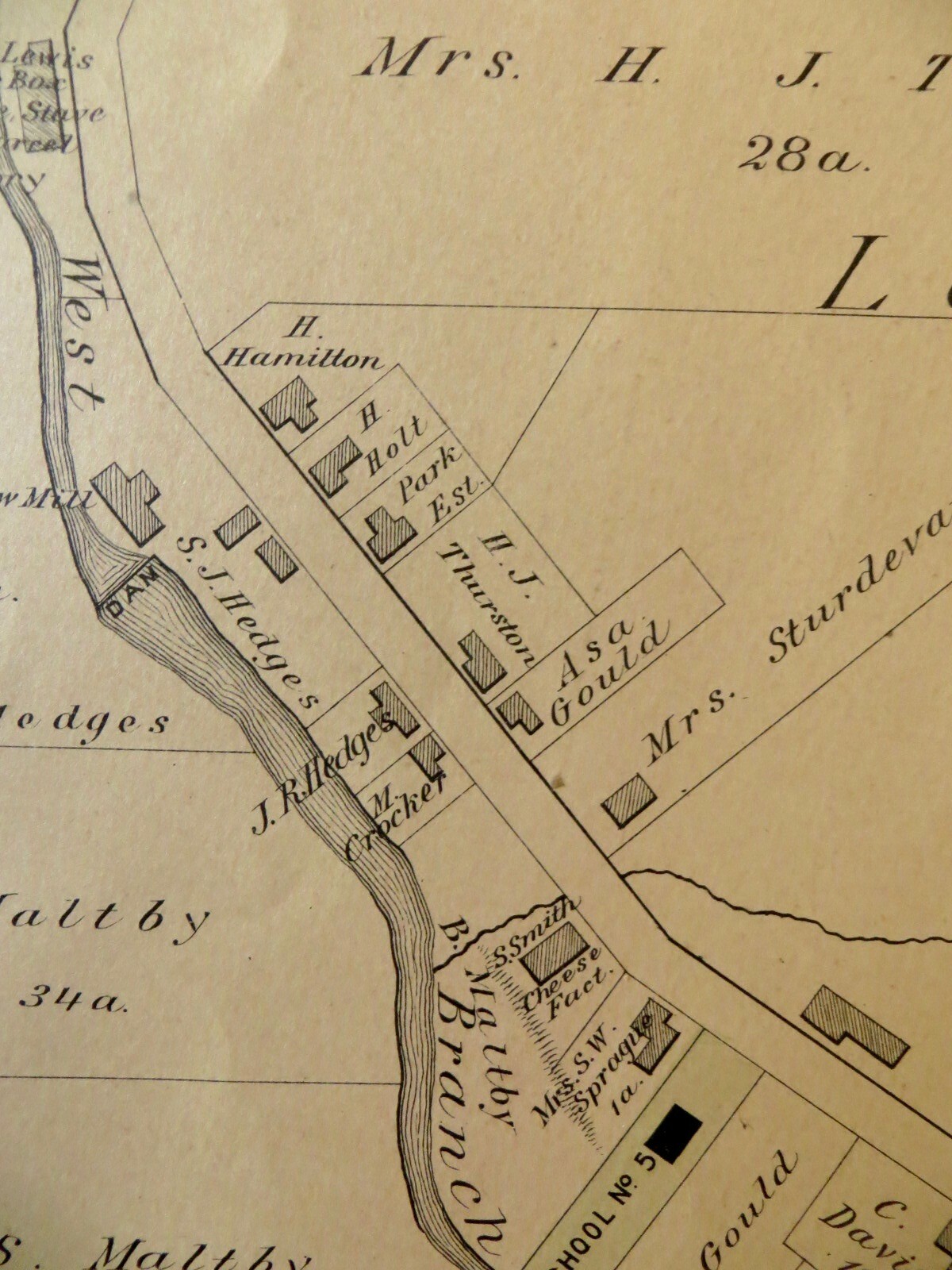 Antique Map Glenwood Colden Township, NY 1875 w/ Property Names / NY ...