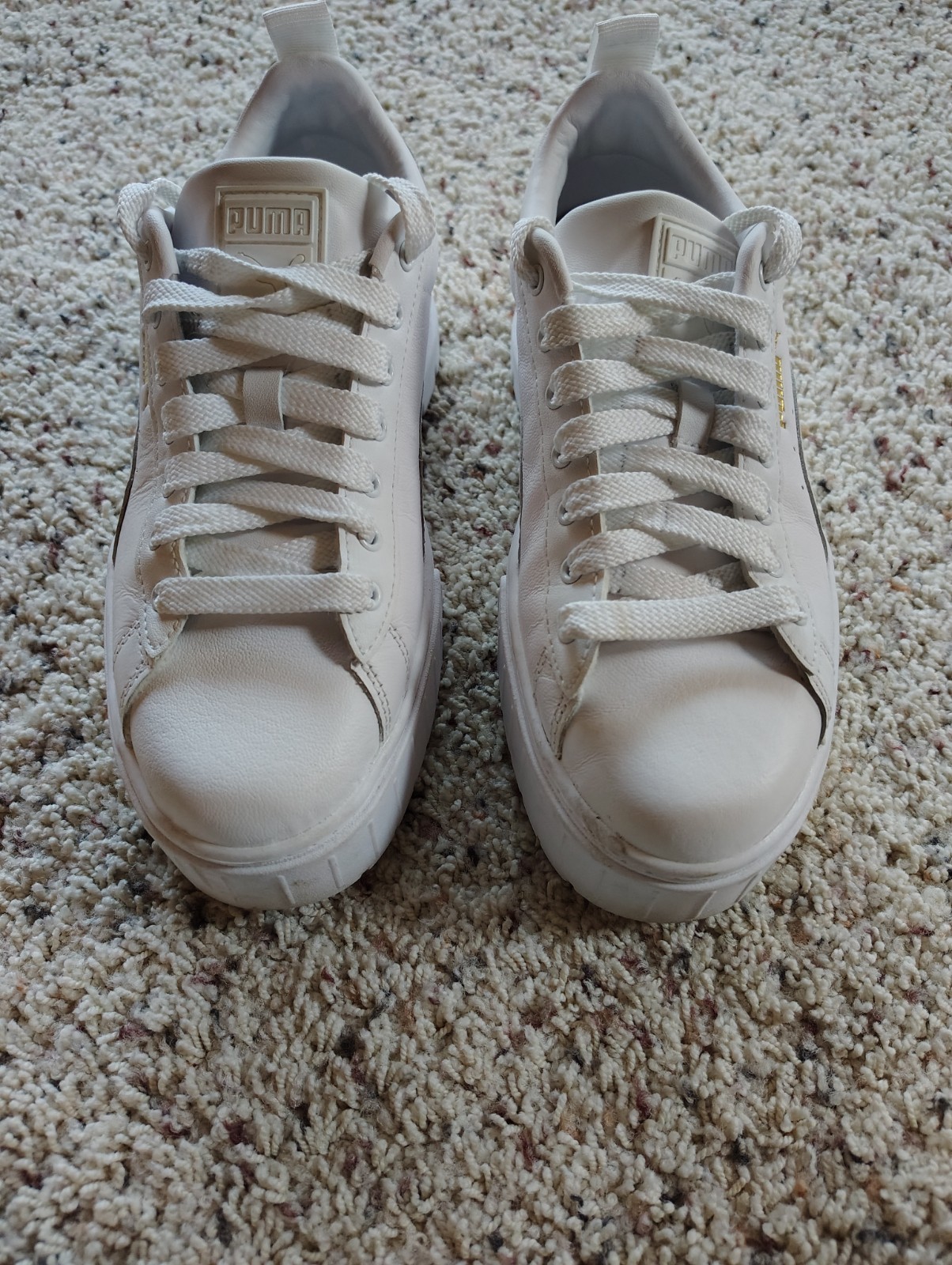 Women's White Puma Mayze Classic Platform Sneakers Si… - Gem