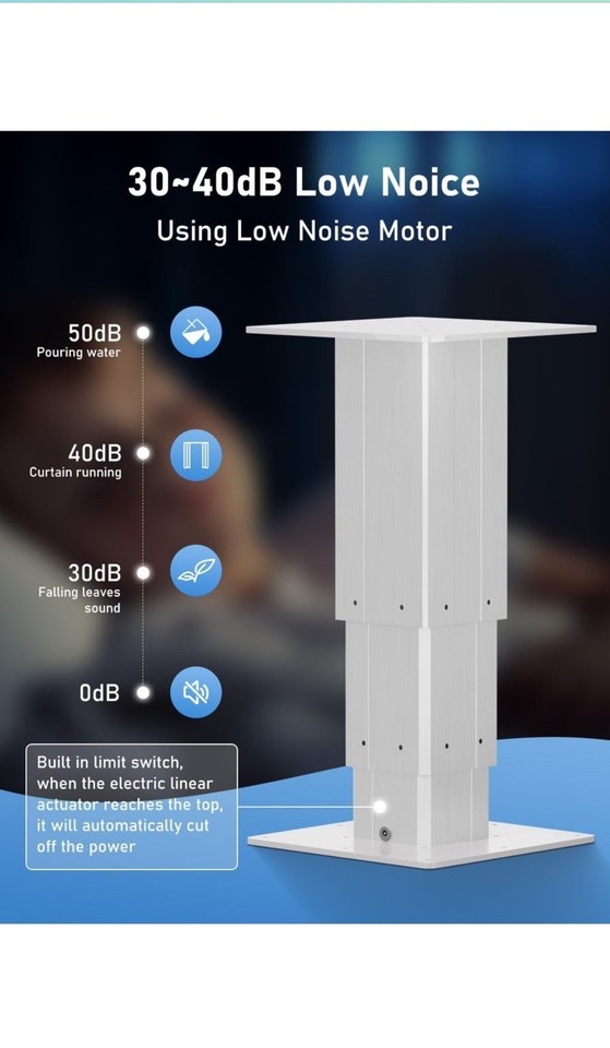 Electric Lifting Column 11” Stroke Adjustable Height 176lb Load Table ...