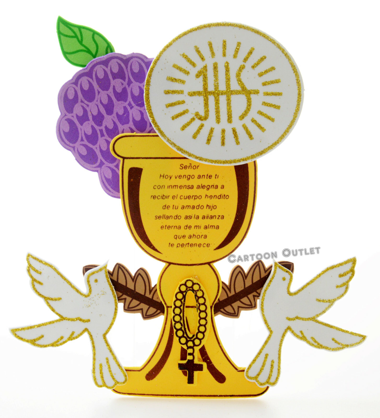 10 FIRST COMMUNION FAVORS GRAPES FOAM RECUERDOS PRIMERA COMUNION CALIZ ...