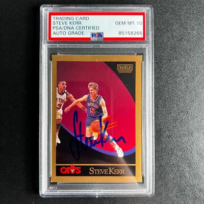 1990 Skybox #52 Steve Kerr Signed Card PSA Slabbed Auto 10 Cavs | eBay