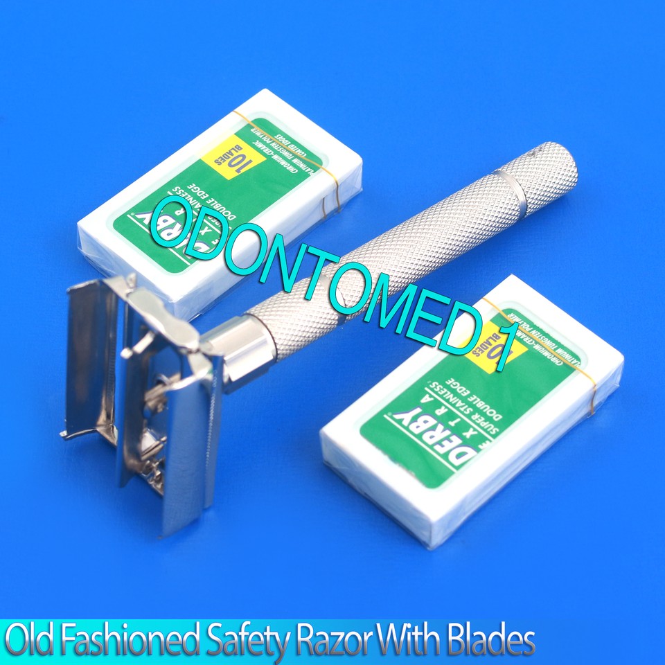 Old Fashioned Safety Razor Heavy Duty Butterfly Style With 20 Pcs Razor ...