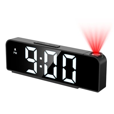 Reloj despertador con proyección y carga USB para dormitorios | eBay
