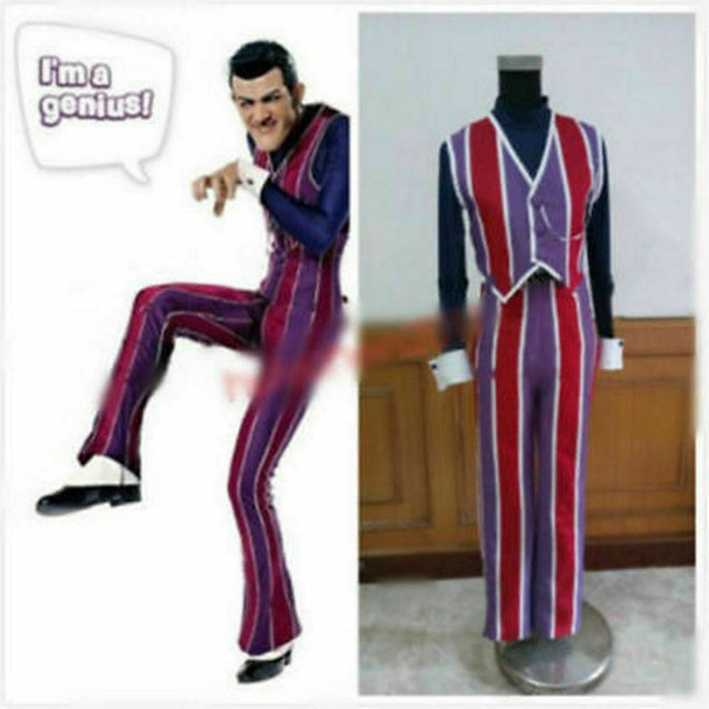 LazyTown Robbie Rotten Cosplay Adult's KJHY Vest Pants Shirt Costume@S ...